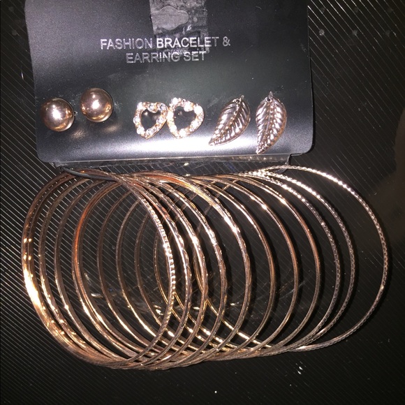 Jewelry | Rose Gold Bracelet Matching Earrings Set | Poshmark
